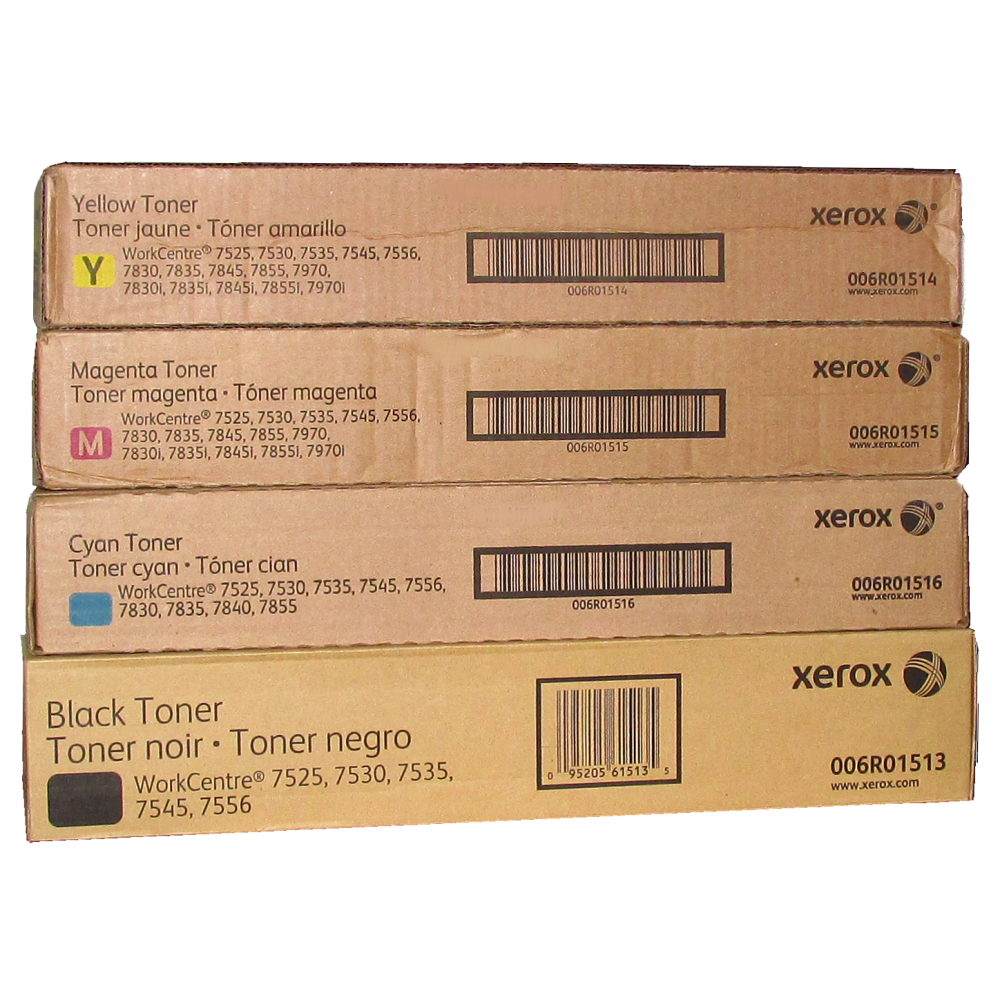 006R01513, 006R01516, etc. Complete Toner Set (OEM) Xerox® 7525, 7855 ...
